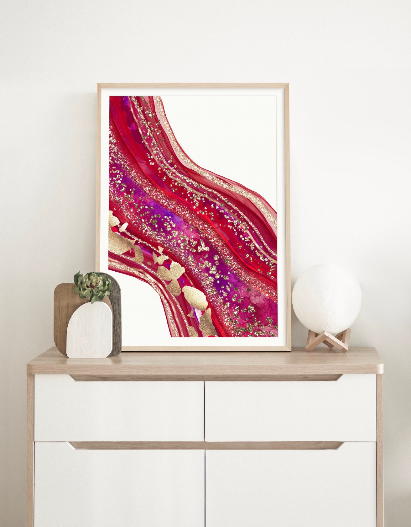 Red Agate Borders Clipart Red Watercolor Geode Clipart Gold - Etsy