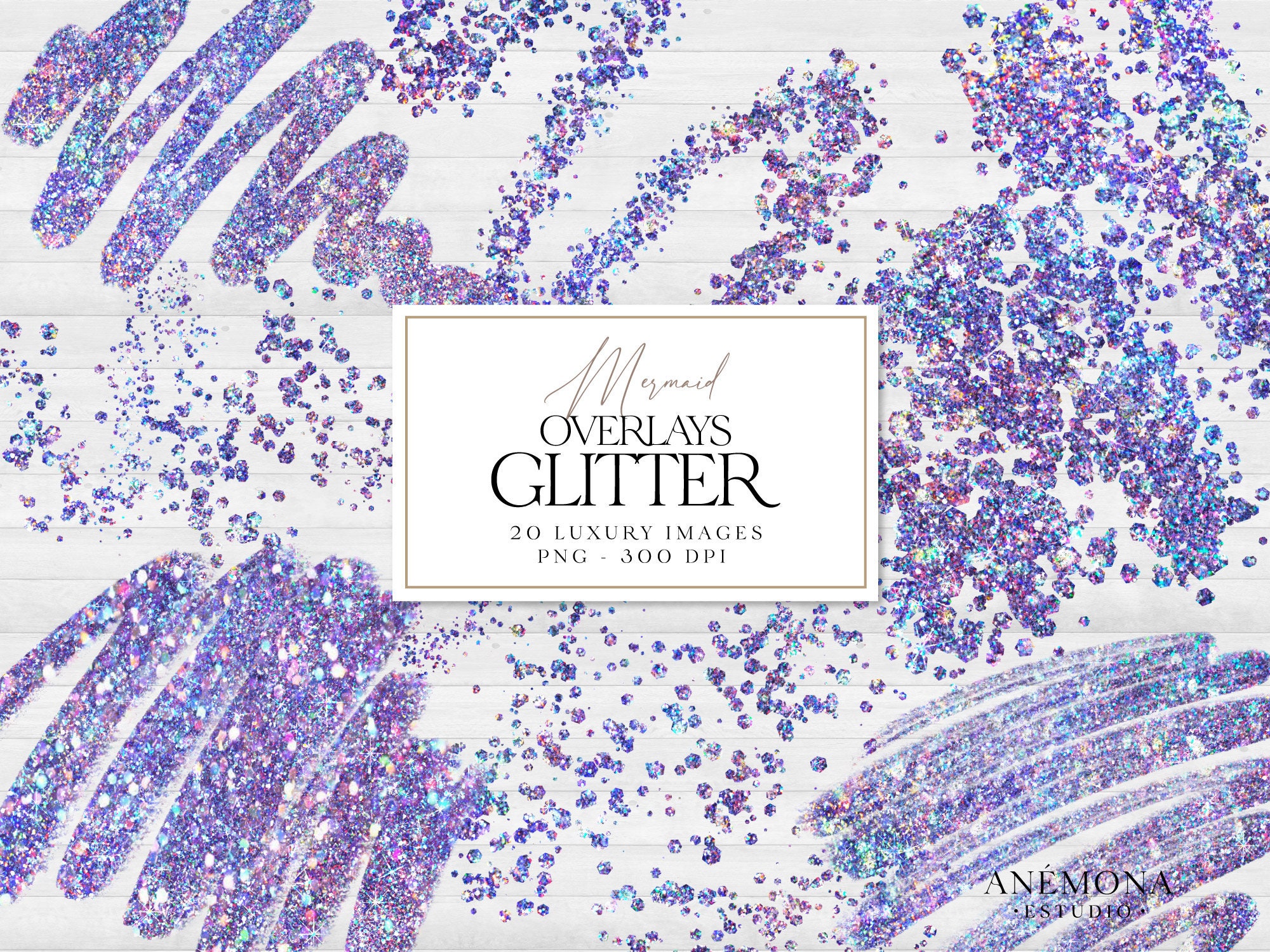 Mermaid Glitter Confetti Clipart Purple Glitter Overlays - Etsy