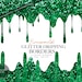 Emerald Green Glitter Drip Borders Clipart (PNG) - Etsy