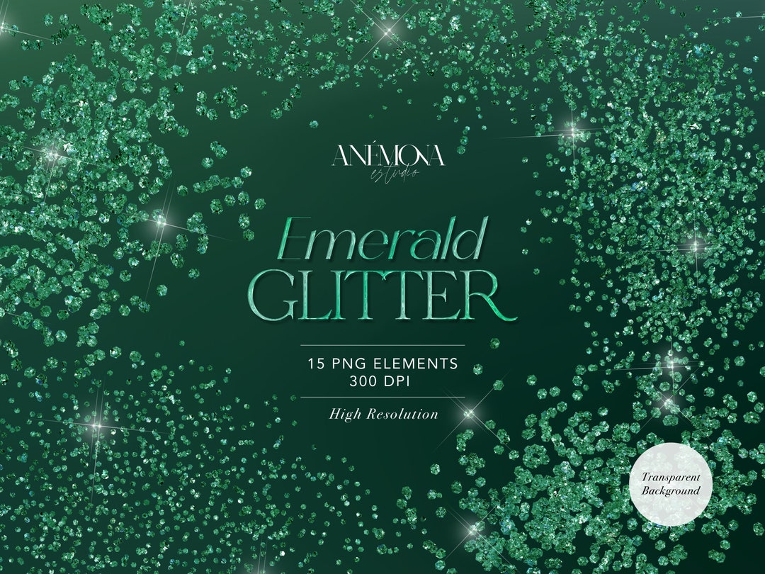 Emerald Glitter Clipart Green Glitter Overlays Green - Etsy