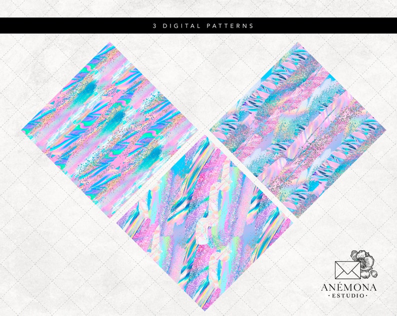 Holographic Digital Paper Iridescent Glitter Papers - Etsy