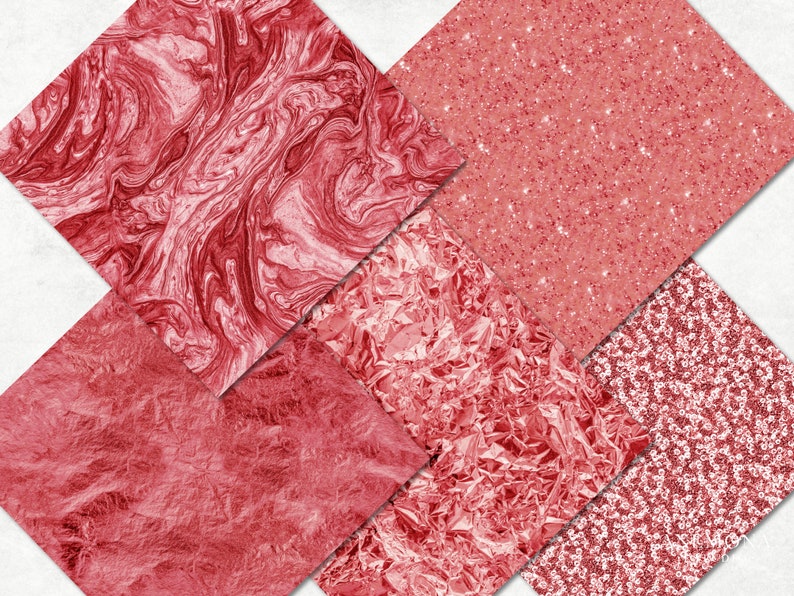 Coral Digital Paper Coral Foil Paper Coral Glitter Seamless - Etsy