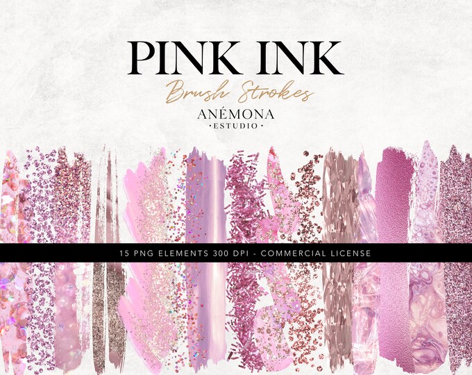 Metallic Pink Brush Stroke PNG Clipart - Rose Gold Silver Sparkle Paint ...