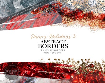 Chistmas Border Clipart Glitter Border Metallic Digital | Etsy