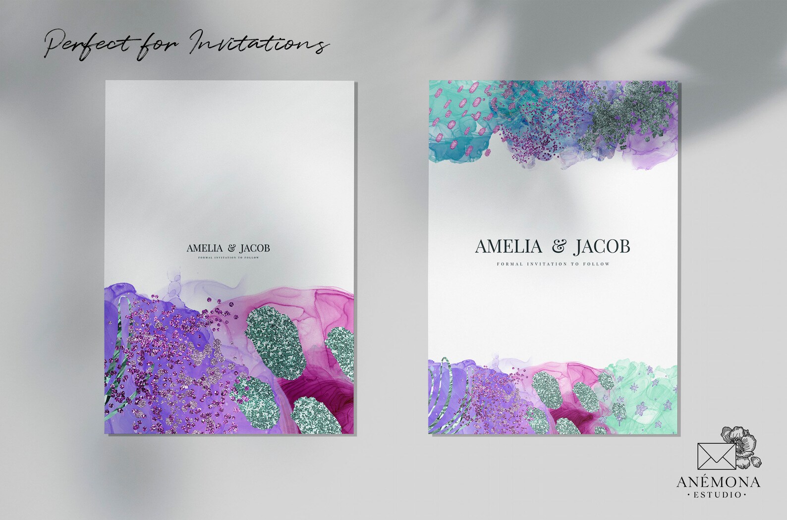 Purple Watercolor Border Clipart Glitter Border Aqua - Etsy