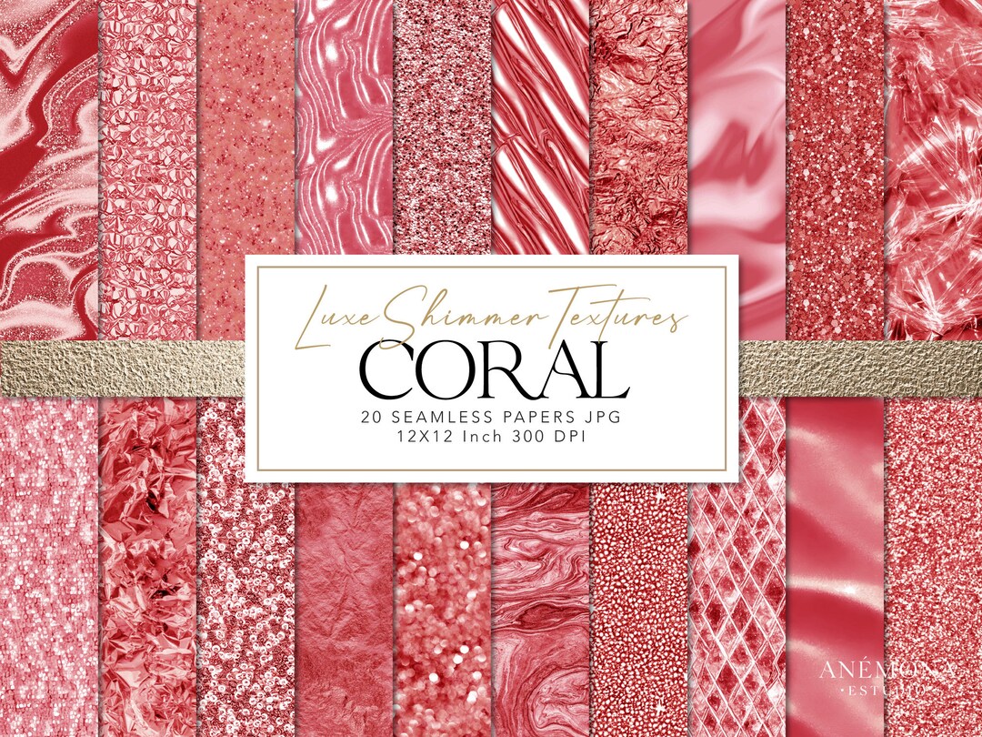 Coral Digital Paper, Coral Foil Paper, Coral Glitter, Seamless Coral ...
