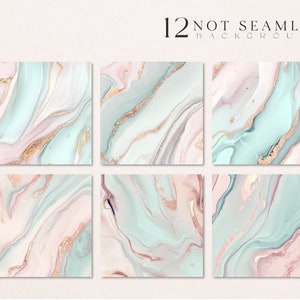 Pink and Mint Marble Backgrounds, Pastel Marble, Gold Foil Marble Paper ...
