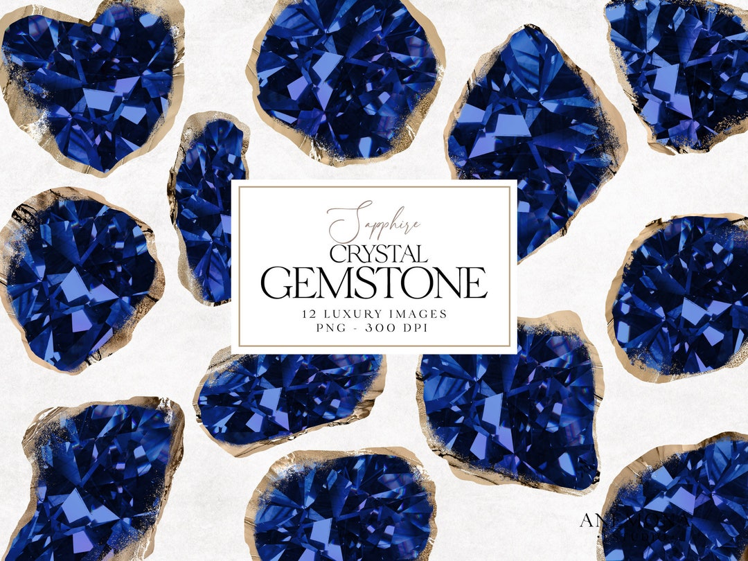 Royal Blue Crystals Clipart, Saphire Gemstone Clipart, Royal Diamonds ...