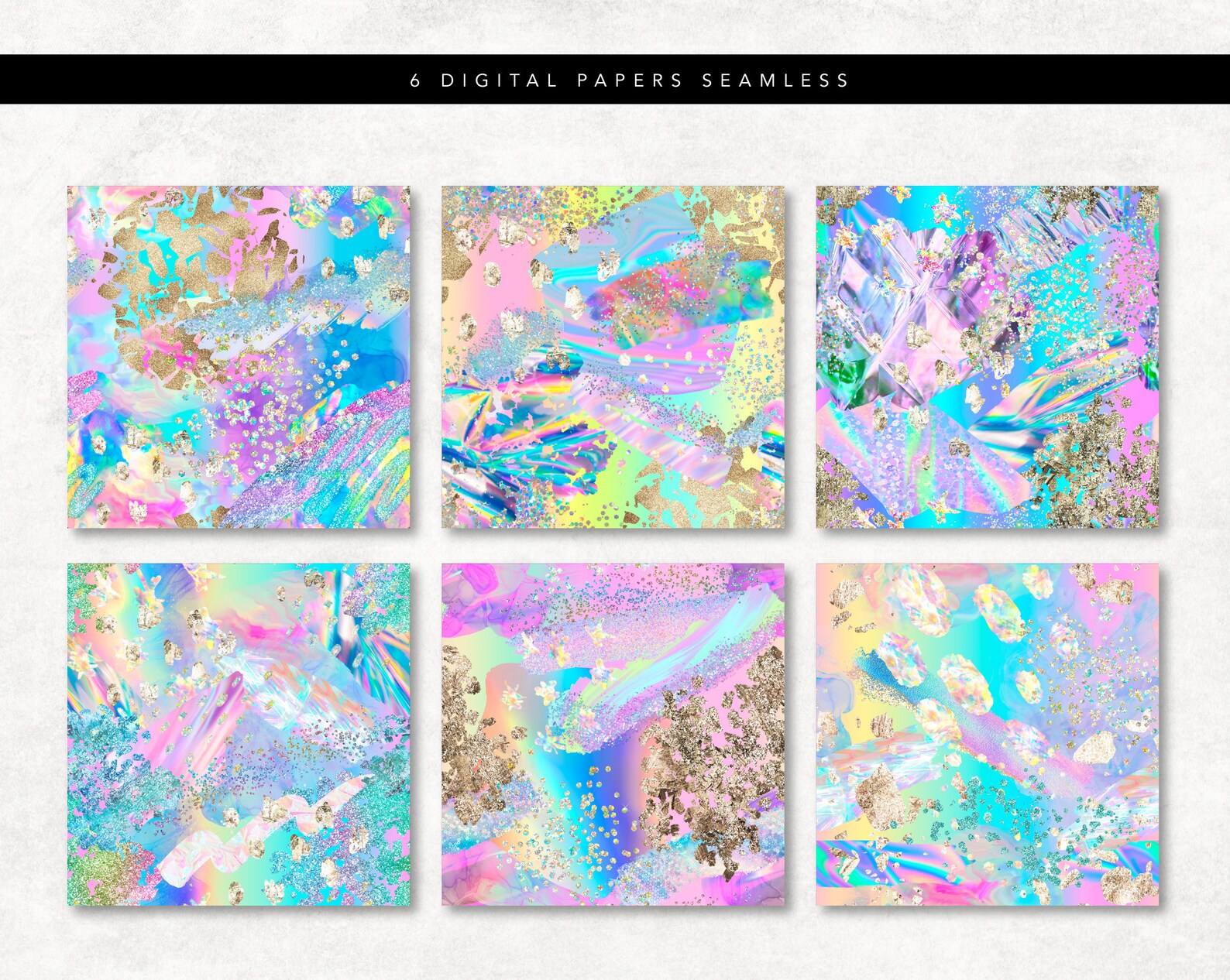 Iridescent Digital Paper Glitter Abstract Paper | Etsy