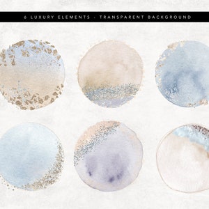 Pale Blue Watercolor Circles Clipart - Logo Clipart - Glitter Circle ...