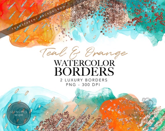 Watercolor Border Clipart Watercolor Clipart Borders Etsy