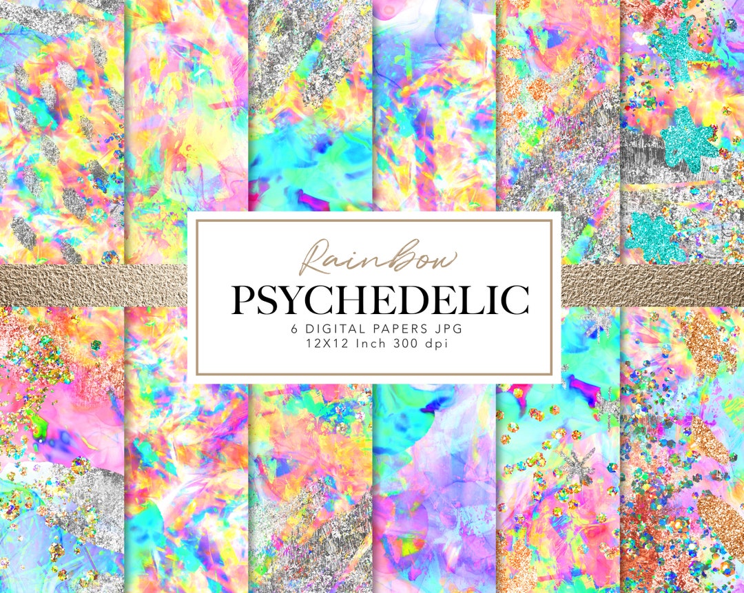 Holographic Digital Paper Glitter Abstract Paper Rainbow Digital Paper ...