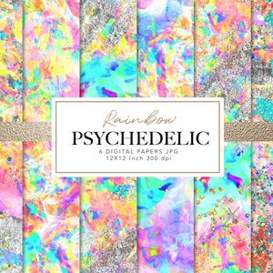 Holographic Digital Paper Glitter Abstract Paper Rainbow Digital Paper ...