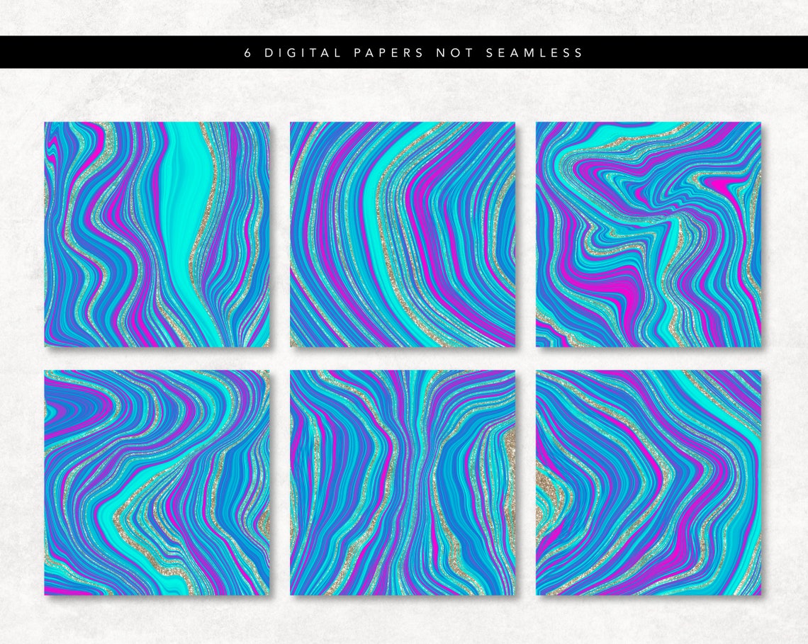 Blue Agate Digital Paper Marble Paper Agate Texture - Etsy