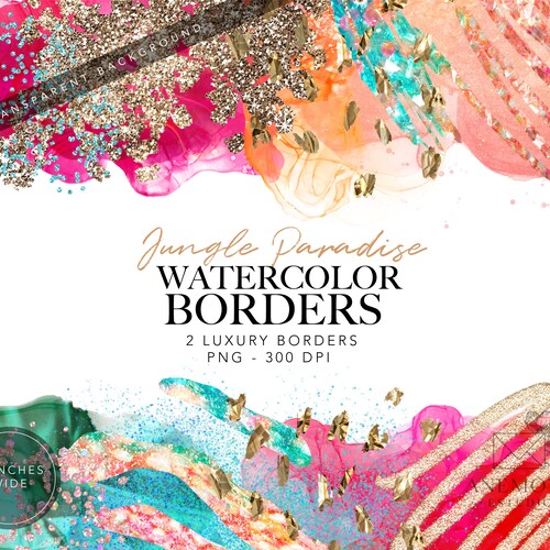 Watercolor Frame Clipart Rainbow Clip Art Frames Colorful - Etsy