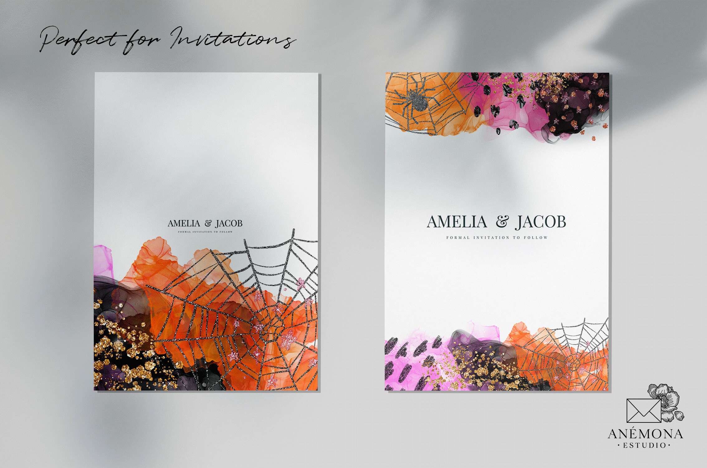 Halloween Watercolor Border Clipart Glitter Border | Etsy