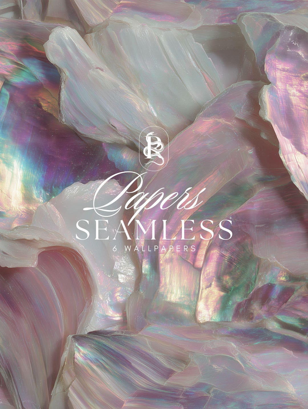 Abalone Shell Digital Paper: Iridescent Pastel Wallpaper (seamless ...