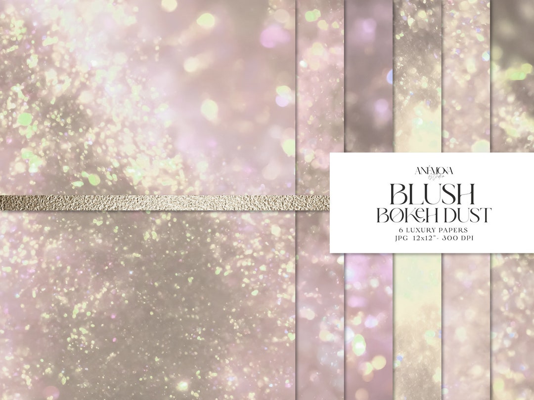 Blush Bokeh Dust Backgrounds, Glitter Dust Digital Paper, Glitter Paper ...
