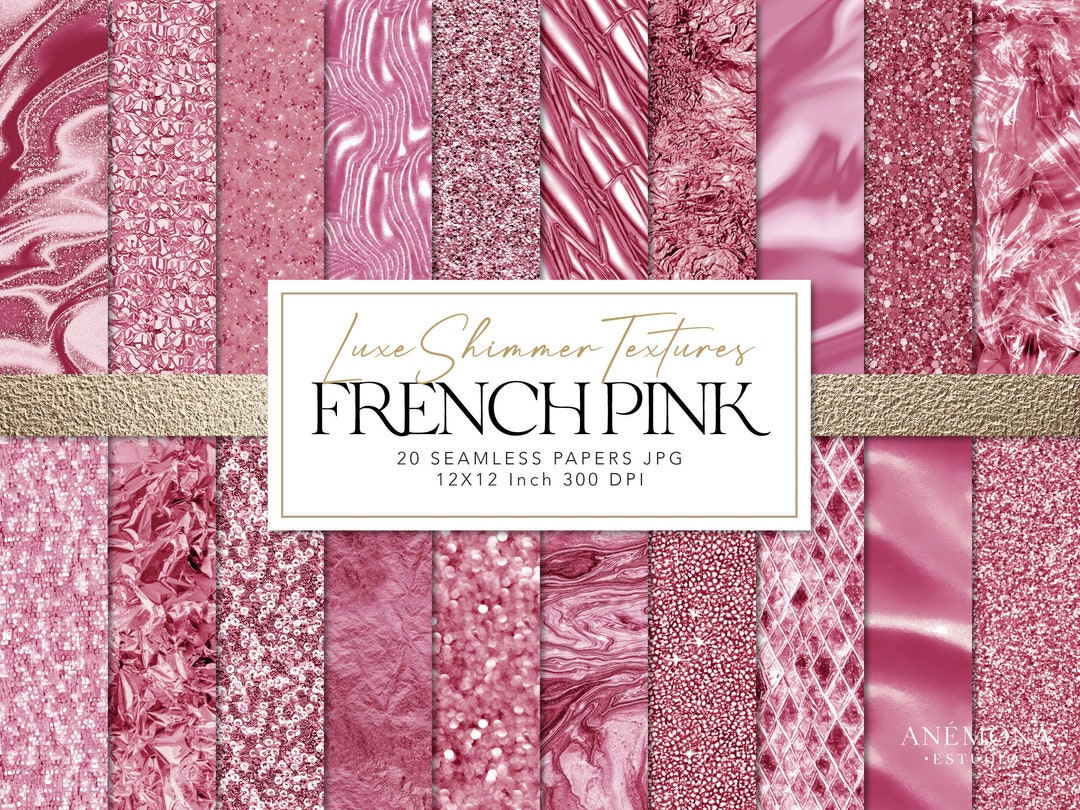 French Pink Digital Paper Pink Foil Paper Pink Glitter - Etsy