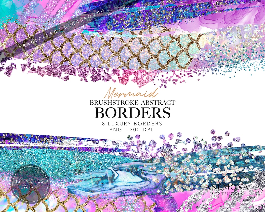 Mermaid Border Clipart - Mermaid Overlays, Mermaid Clipart, Mermaid ...