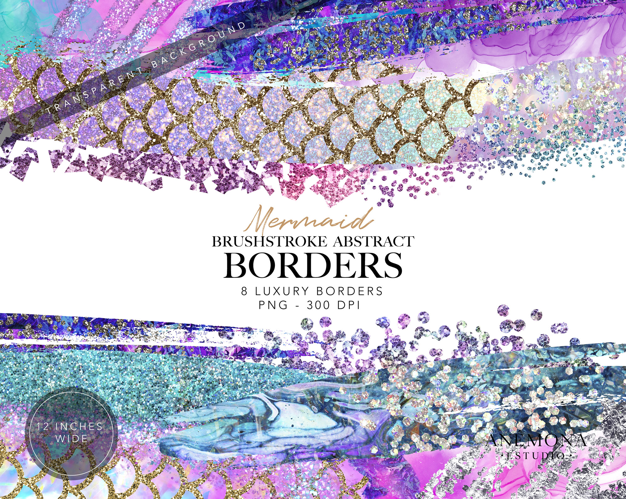 Mermaid Border Clipart Mermaid Overlays Mermaid Clipart - Etsy