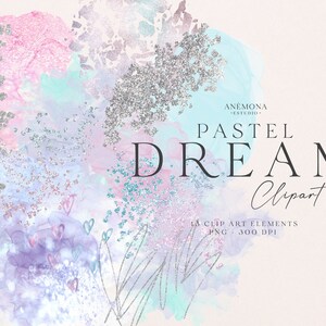 Pastel Alcohol Ink Clipart - Pastel Splashes, Pastel Watercolor Smudges ...