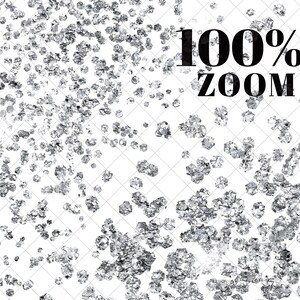 Silver Glitter Clipart: Shimmering Confetti Overlays (PNG, Commercial ...