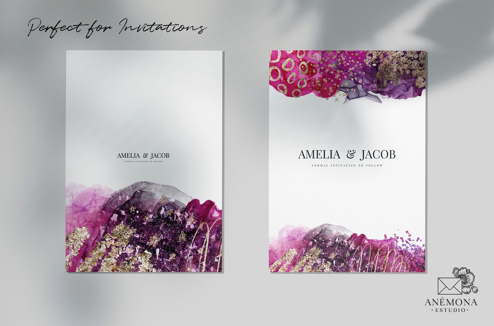 Purple Watercolor Border Clipart Glitter Border Magenta | Etsy