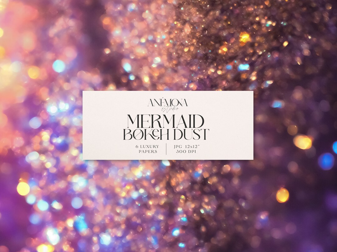 Mermaid Bokeh Dust Backgrounds, Glitter Dust Digital Paper, Glitter ...