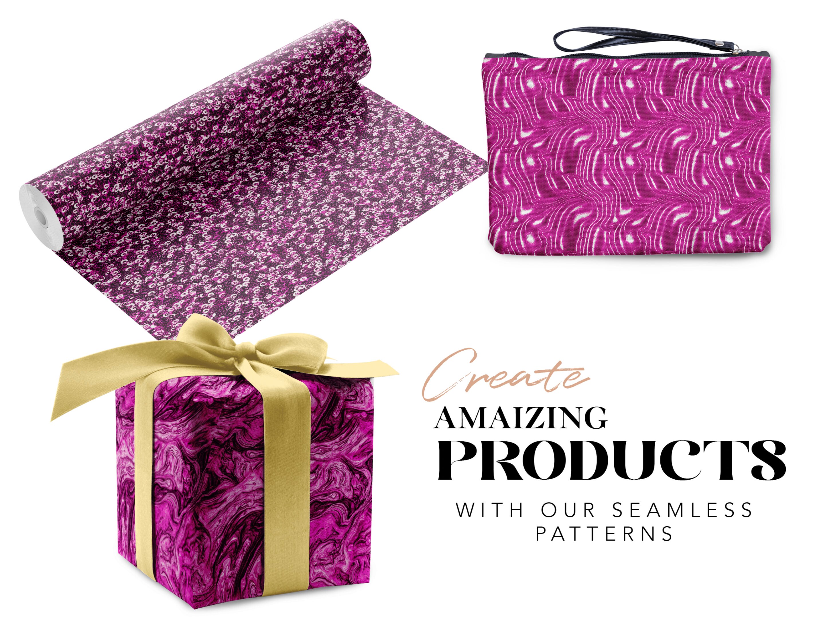 Hot Pink Digital Paper Pink Foil Paper Hot Pink Glitter - Etsy