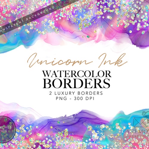 Watercolor Frame Clipart Rainbow Clip Art Frames Colorful - Etsy