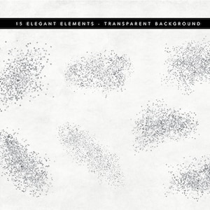 Silver Glitter Clipart: Shimmering Confetti Overlays (PNG, Commercial ...