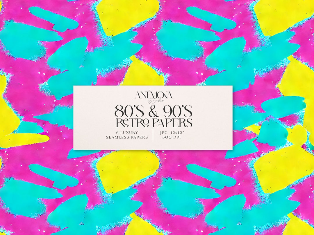 80s Digital Paper | Seamles Papers Scrapbook | 80s Digital Paper Retro ...