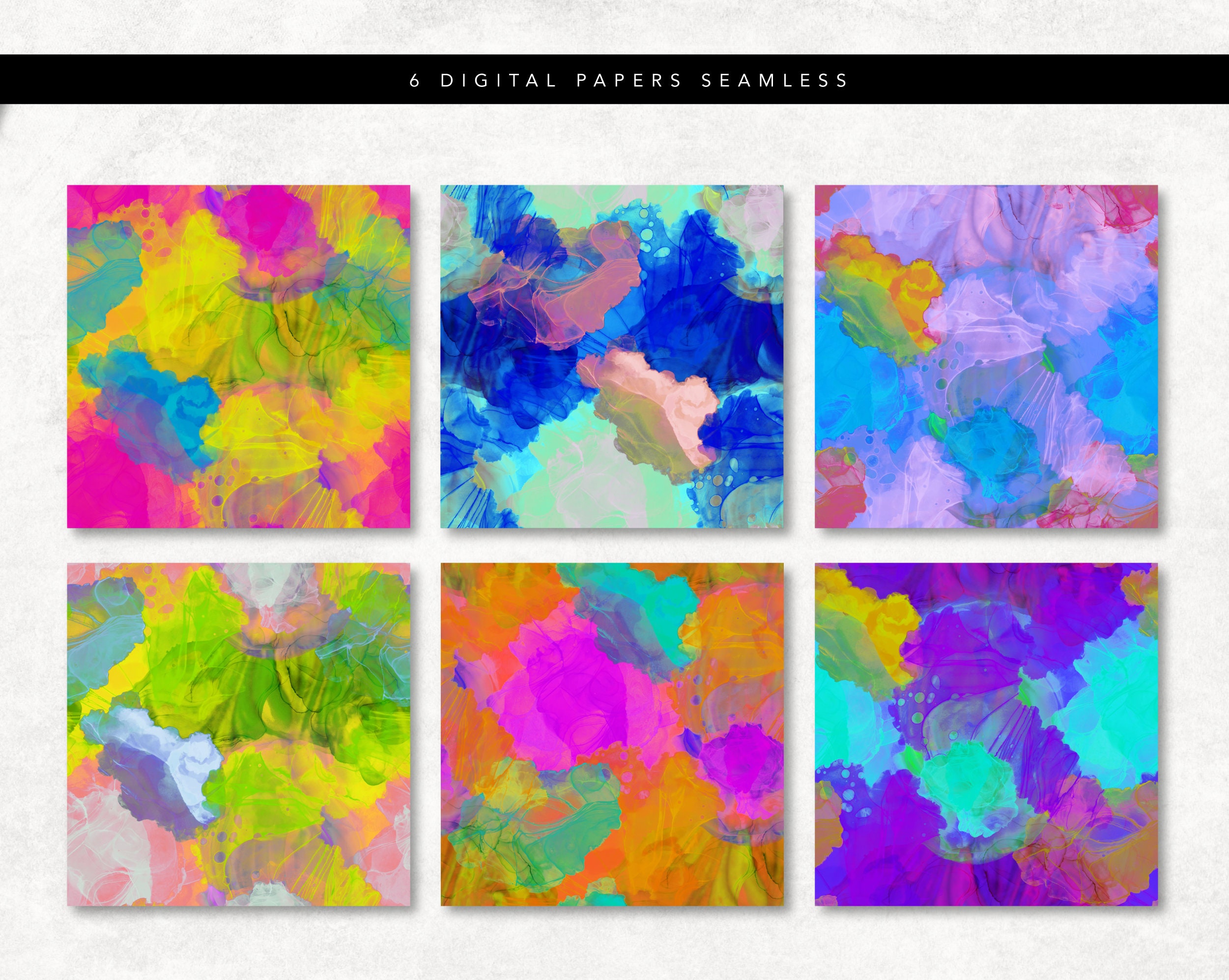 Colorful Digital Paper Rainbow Alcohol Ink Colorful - Etsy