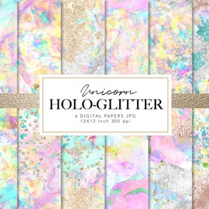 Holographic Glitter Paper - Digital Seamless Paper - Unicorn Digital ...