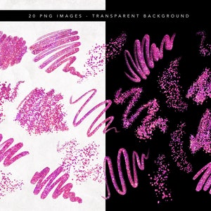 Hot Pink Glitter Confetti Clipart: Shimmering Overlay Graphics (PNG ...