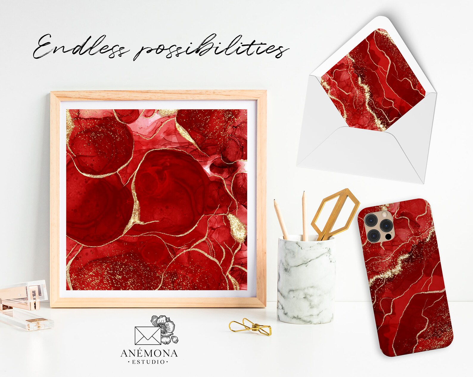 Red Agate Digital Paper Red Marble Paper Red Alcohol Ink | Etsy