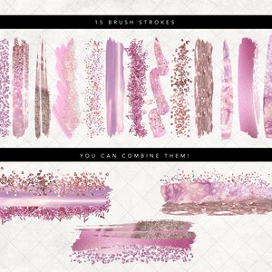Pink Brush Strokes Clipart, Pink Clipart, Pink Foil Clipart, - Pink ...