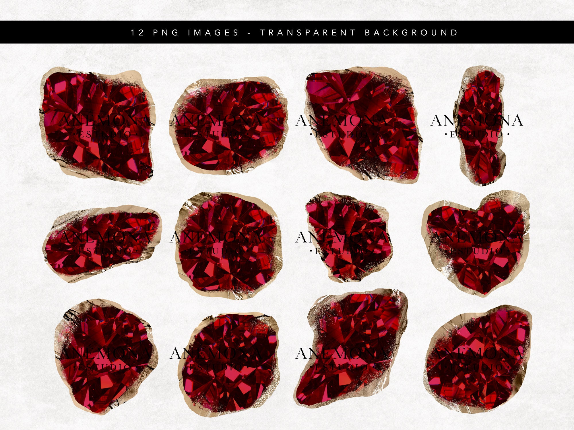 Red Crystals Clipart Ruby Gemstone Clipart Red Diamonds - Etsy