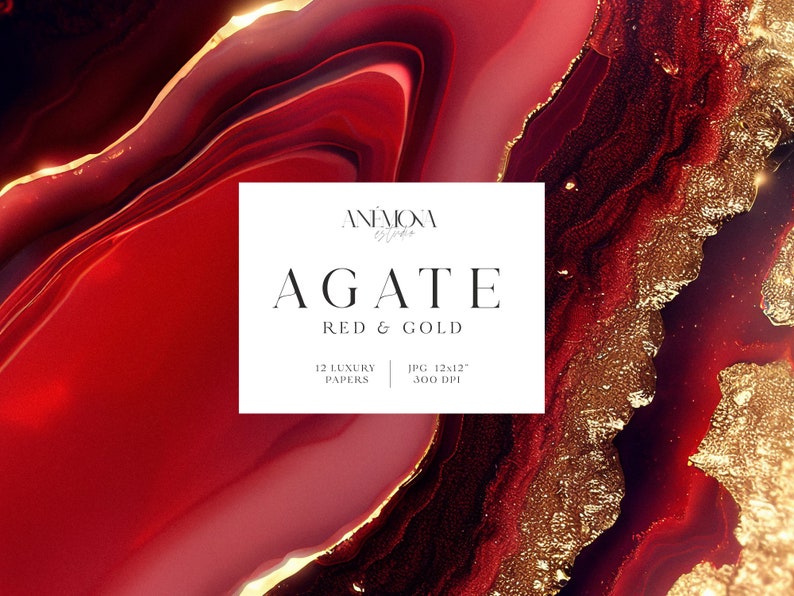 Agate Backgrounds Red Agate Gold Foil Gemstone Digital Paper - Etsy