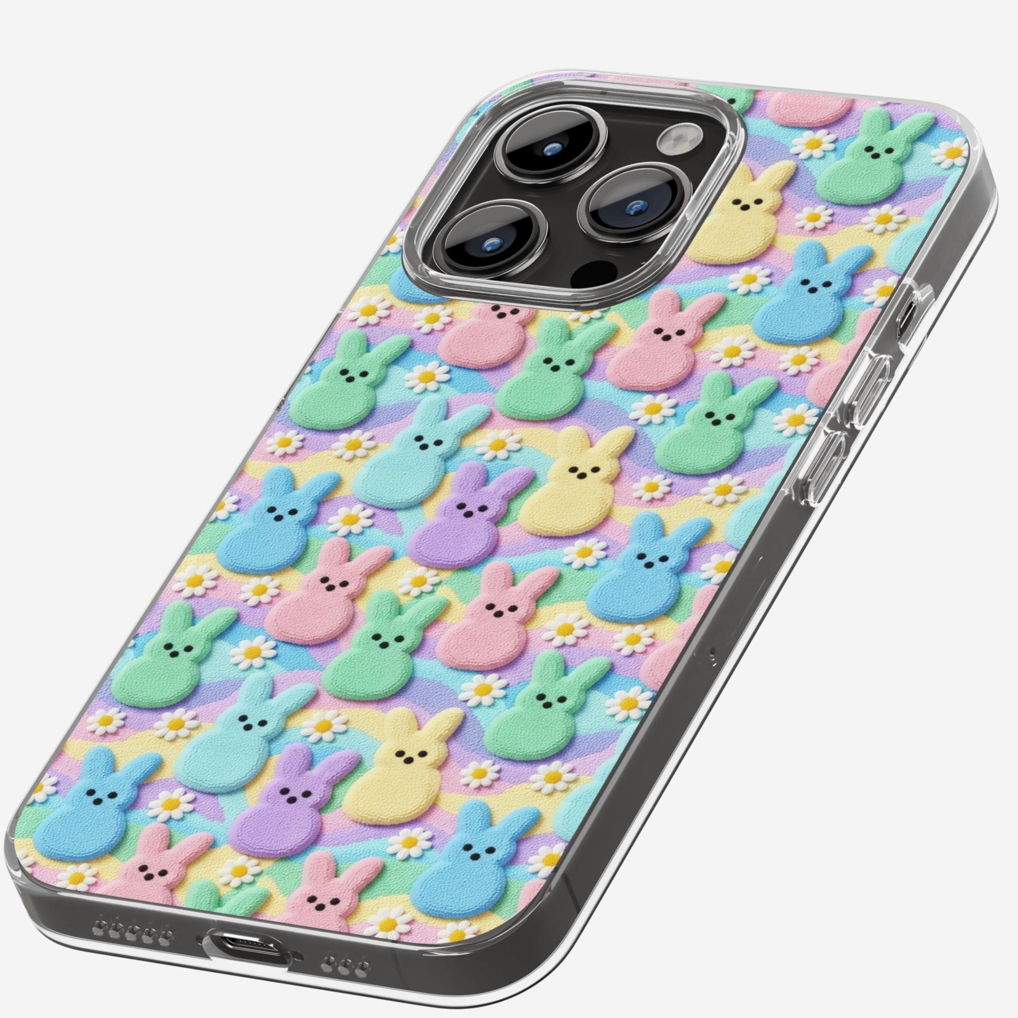 Easter Bunny Peep Pattern, Seamless Spring Digital Paper, Faux Yarn ...