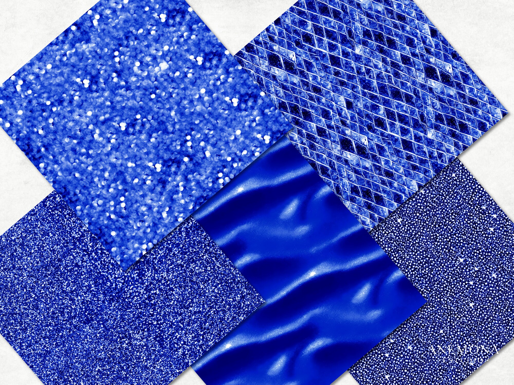 Royal Blue Digital Paper: Foil, Glitter, Seamless Textures (digital ...