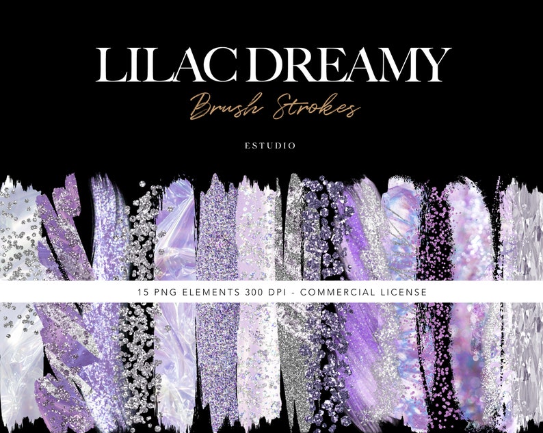 Paper, Party & Kids Purple Glitter Clip Art Purple Brush strokes ...