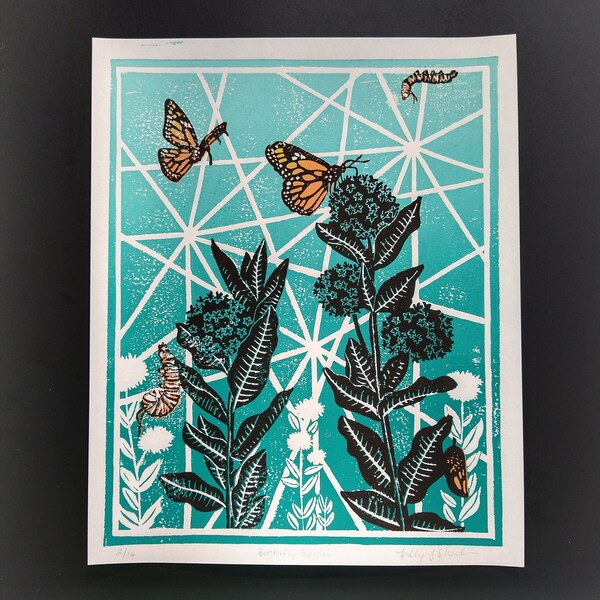 Butterfly Linocut - Etsy