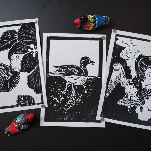 Linocut Print Hummingbird - Etsy