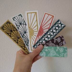 Linocut Bookmarks, Hand-printed Bookmarks - Etsy