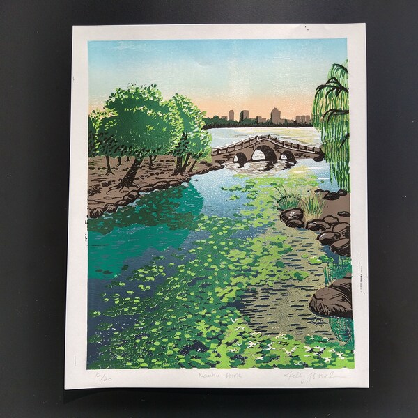 Linocut Landscape - Etsy