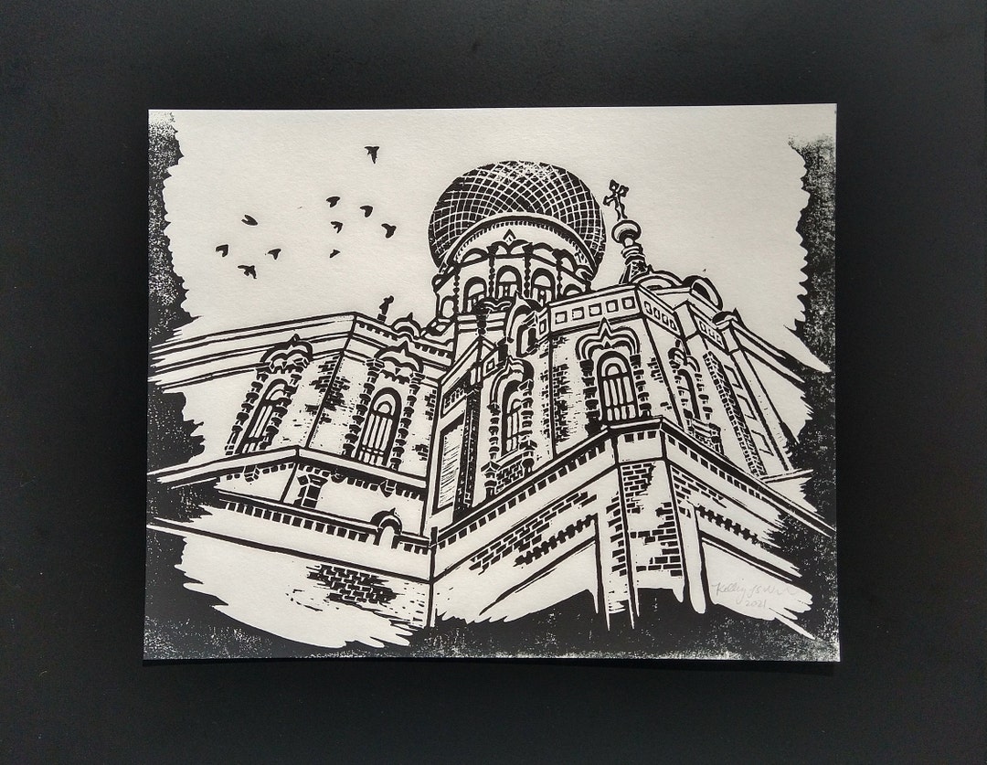 St. Sophia Cathedral Linocut Print: Church Art (8x10) - Etsy