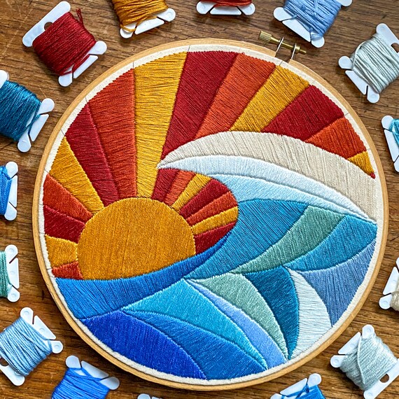 Weaving & Tapestry West Coast Waves PDF Pattern Embroidery DIY Kits ...