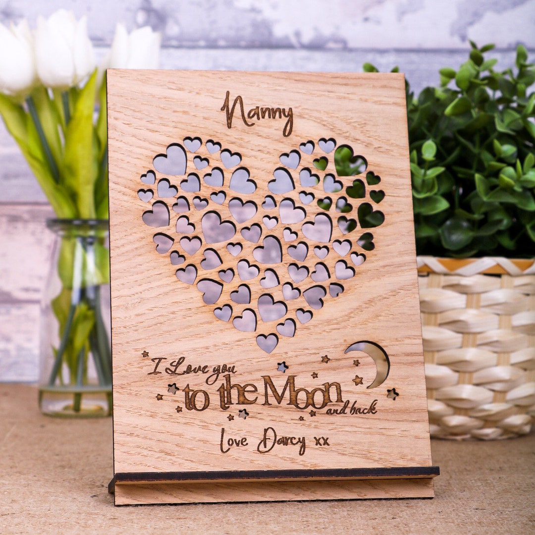 Nanny I Love You to the Moon and Back Gift | Nanny Gift | Nanny Plaque ...